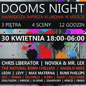 Bilety na DOOMS NIGHT: 4 sceny // 25 artystów // 15 godzin - Kielce